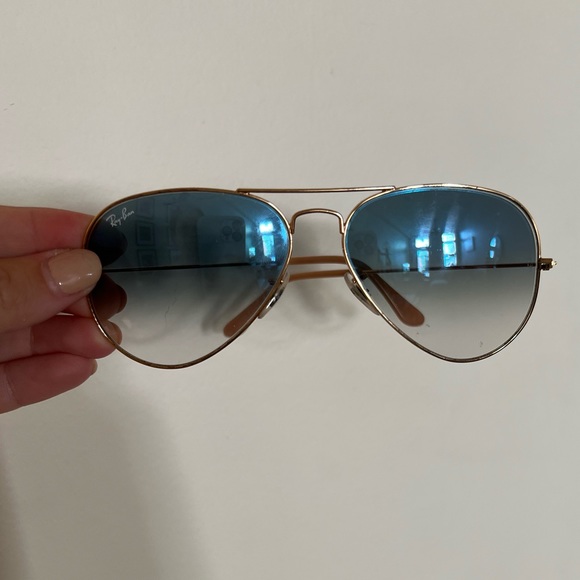 Ray-Ban | Accessories | Ray Ban Aviators With Blue Gradient Lenses ...